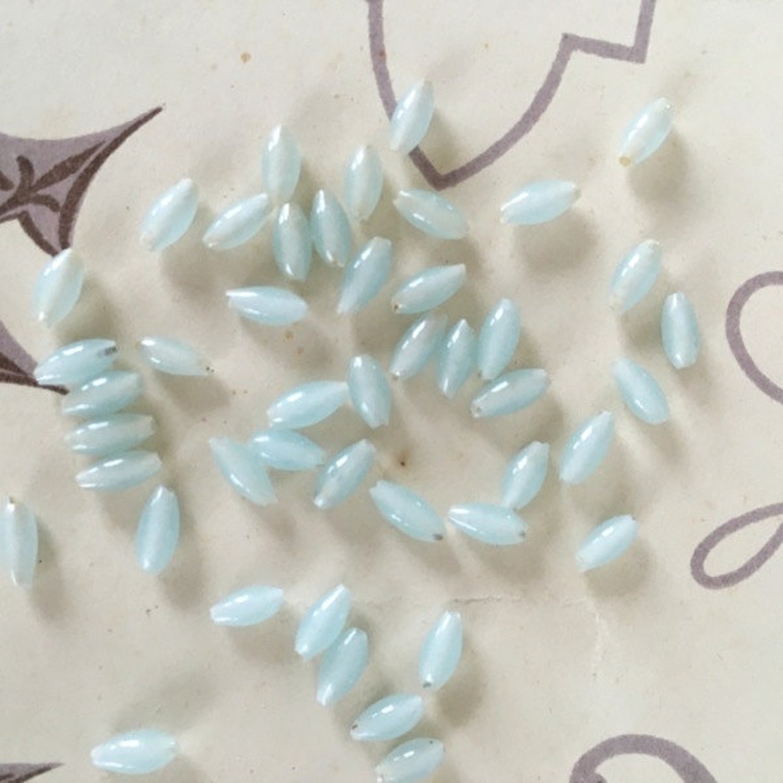 Vintage Aqua Glass Beads Japan Rice Glass Beads 6x3m 240pcs | Etsy