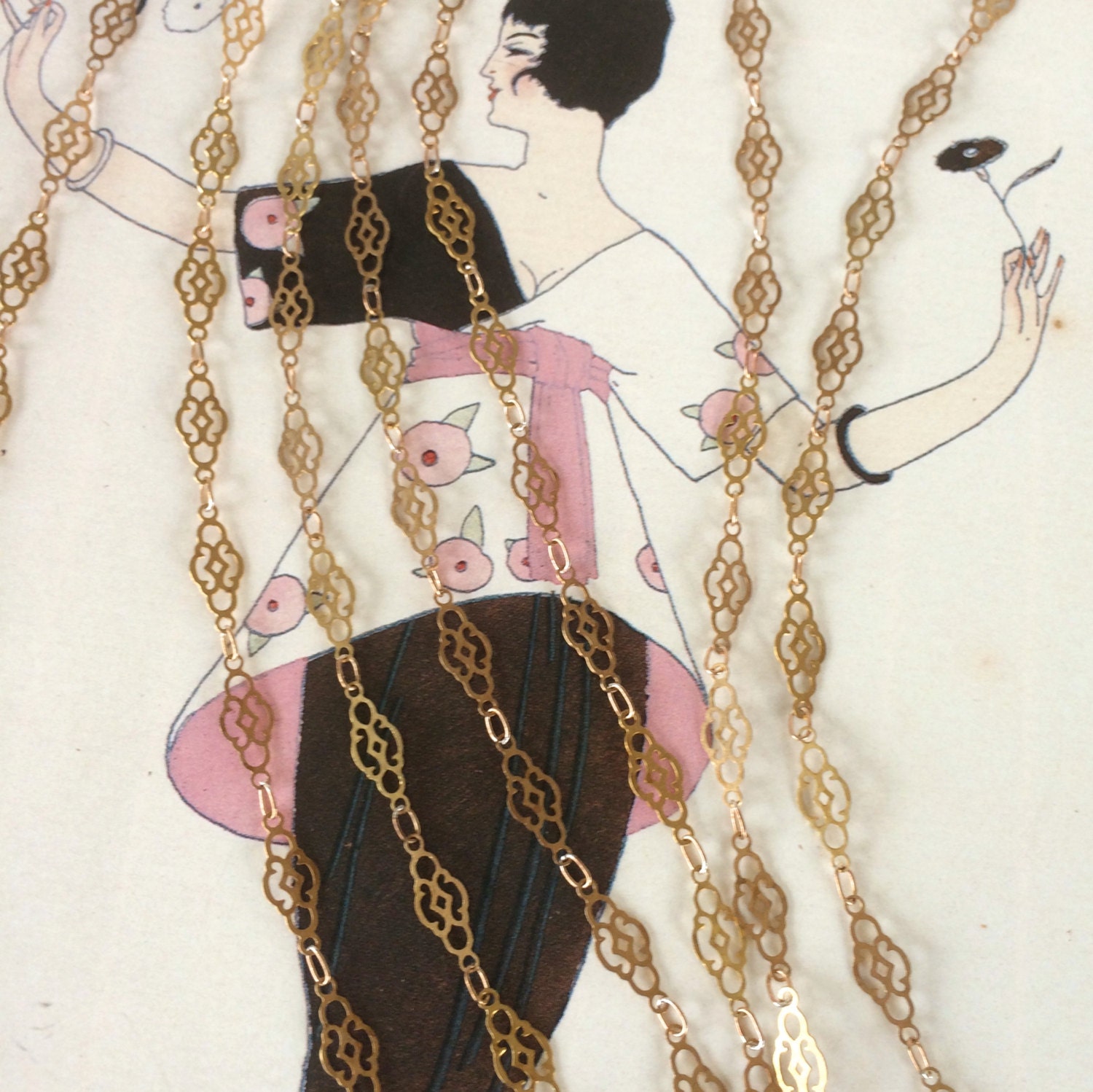 Laser Cut Chain, Filigree Chain, Fancy Brass Chain, 14mm, 1FT - Etsy