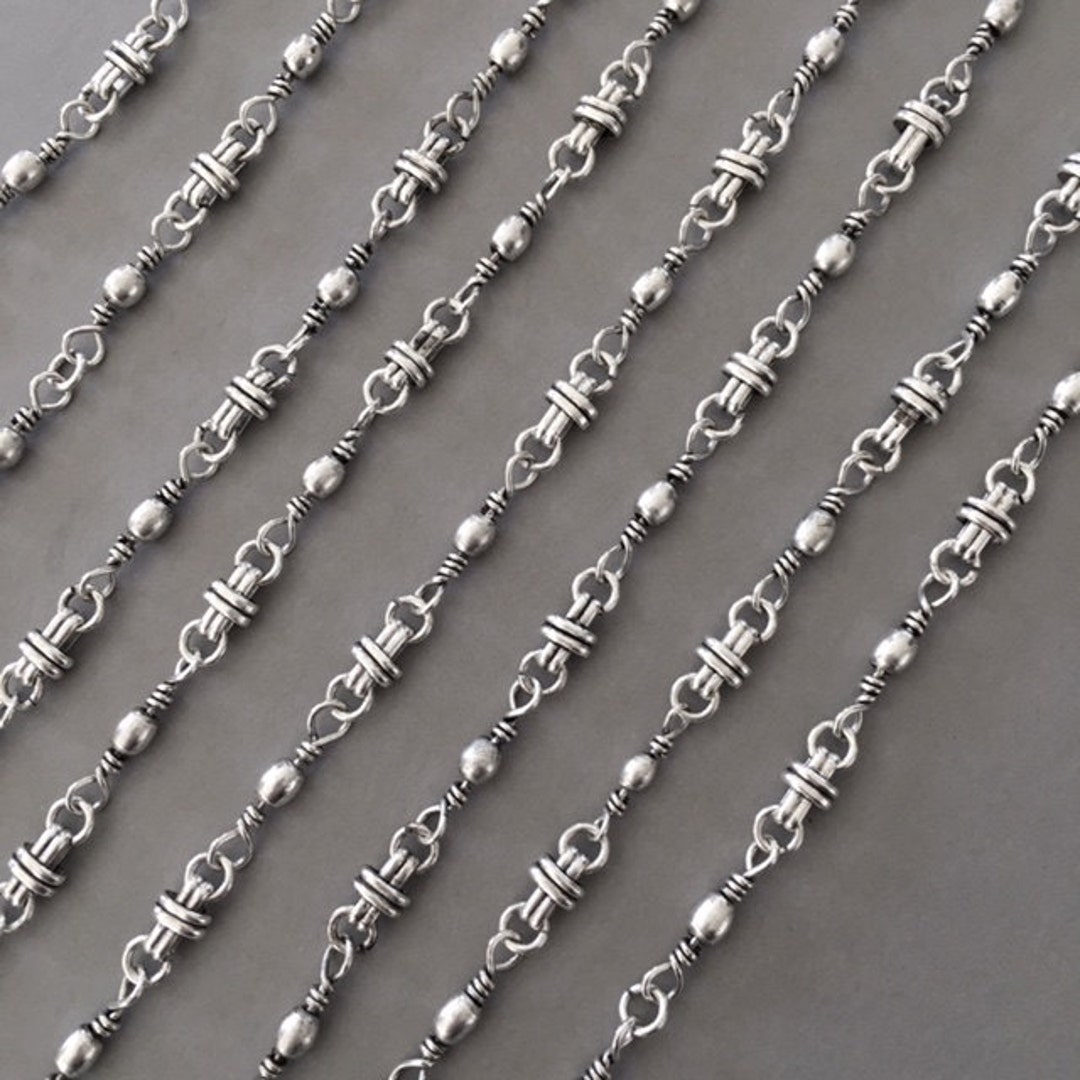 Fancy Silver Plated Bead Chain, Fancy Brass Chain, Jewelry Making ...