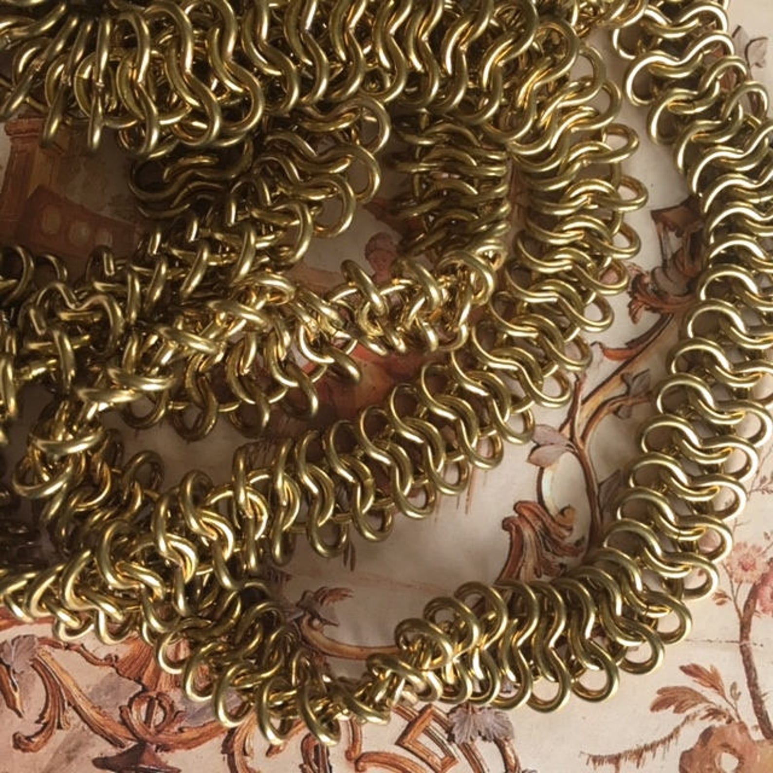 Vintage Braided Woven Brass Chain Fancy Chain 14mm 1FT | Etsy