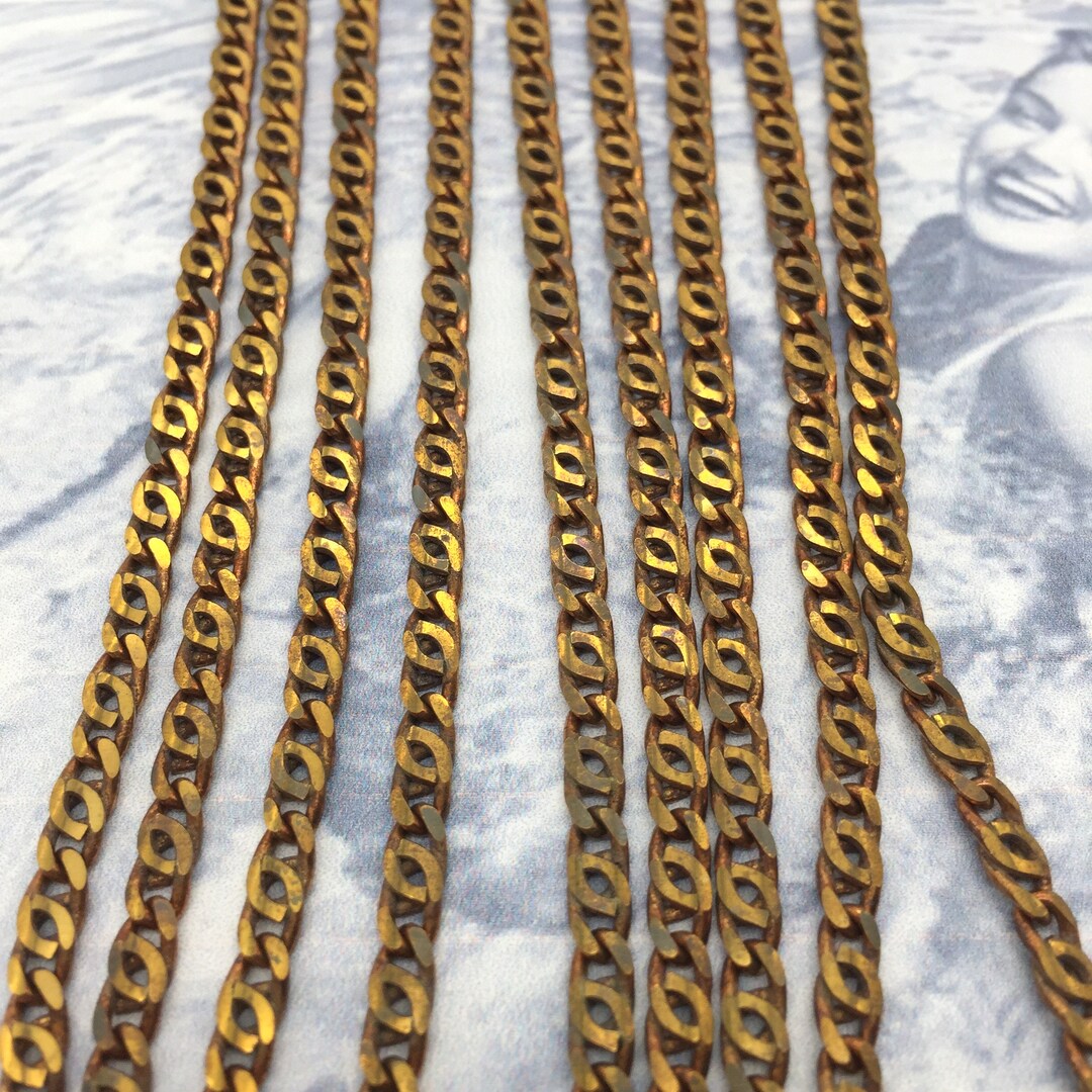 Vintage Flat Woven Rope Chain, Fancy Brass Chain, 3mm, 3FT - Etsy