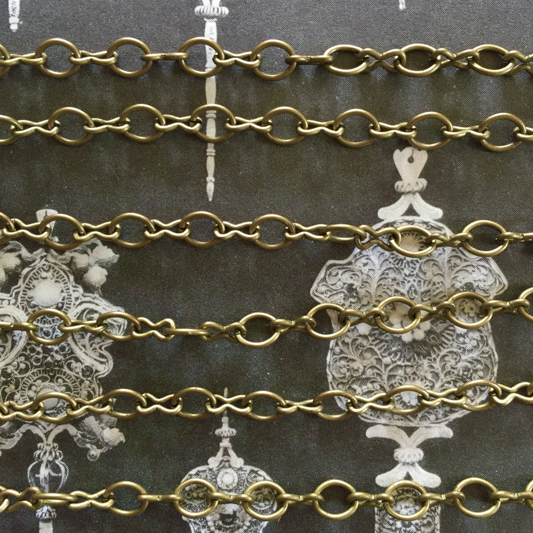 Figure Eight Oval Brass Ox Cable Chain, Figaro Chain, 6mm, 8FT - Etsy