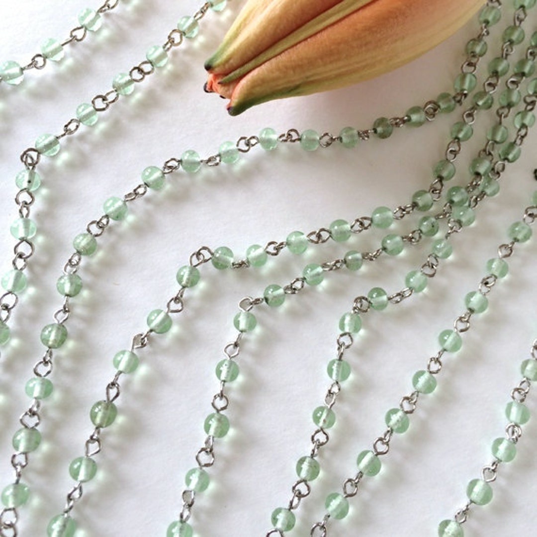 Mint Green Seed Bead Glass Necklace, 4mm, 5ft - Etsy
