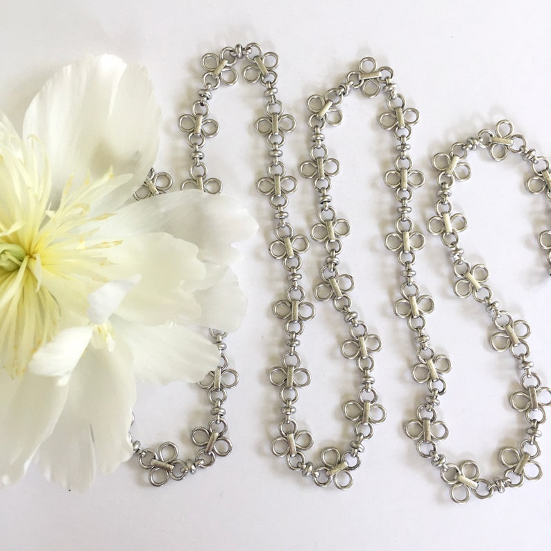 New Baby Silver Clover Chain Fancy Brass Chain 14mm 2FT | Etsy