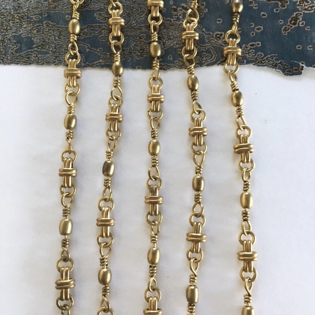 Vintage Fancy Bead Chain, Fancy Brass Chain, Jewelry Making Chains, 1FT ...