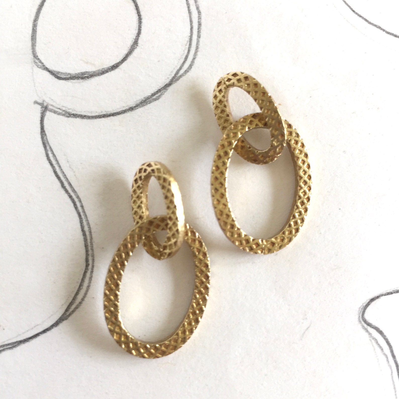 Large Textured Brass Oval Jump Rings Fancy Jump Rings 20mm - Etsy