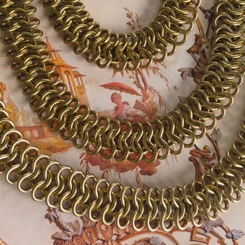 Vintage Braided Woven Brass Chain, Fancy Chain, Jewelry Making Chains ...