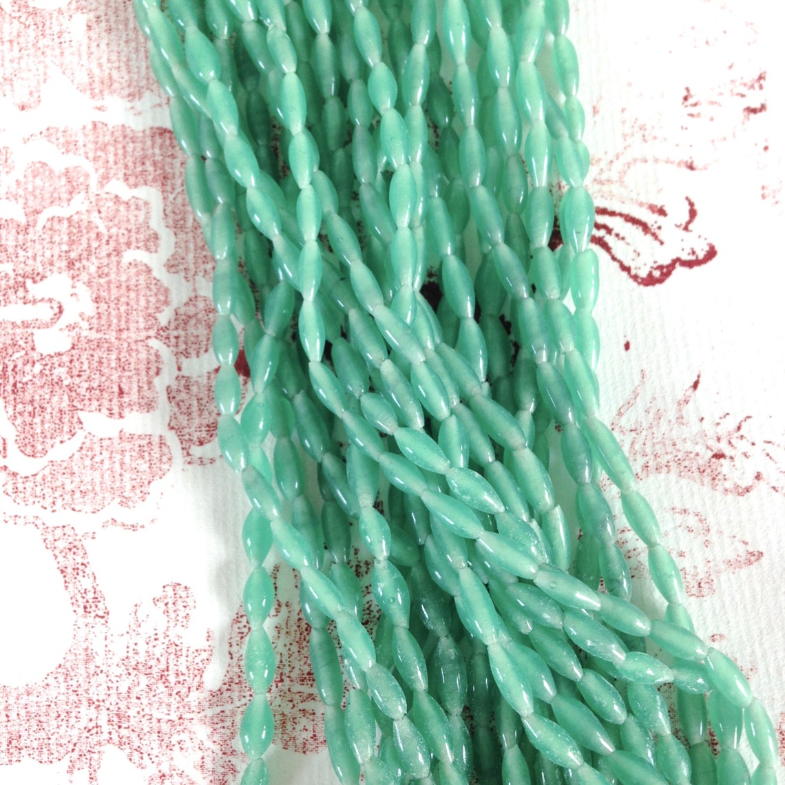 Vintage Mint Green Glass Beads Japan Rice Glass Beads 6x3mm - Etsy