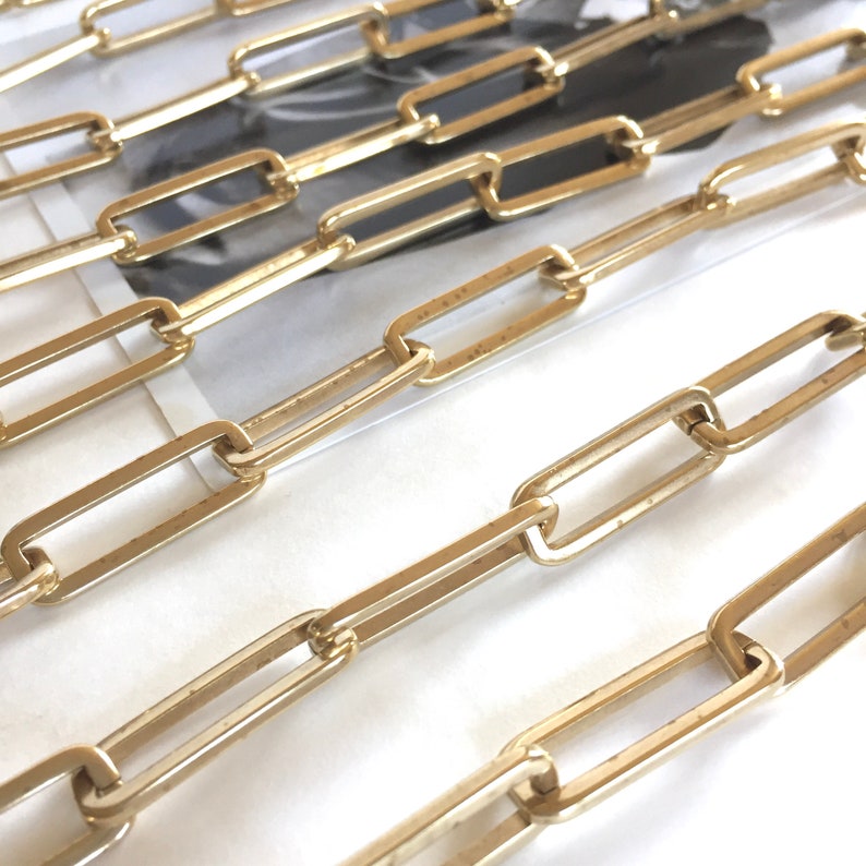 Square Paper Clip Chain Large Cable Chain XLG Brass Chain - Etsy