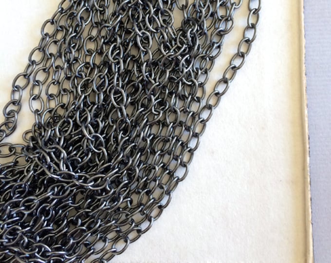Gunmetal Cable Chain 6mm, Matte Black Chain, 6mm, 9FT - Etsy