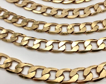 Brass Curb Chain Raw Brass Faceted Chain Open Link Curb Chain Brass ...