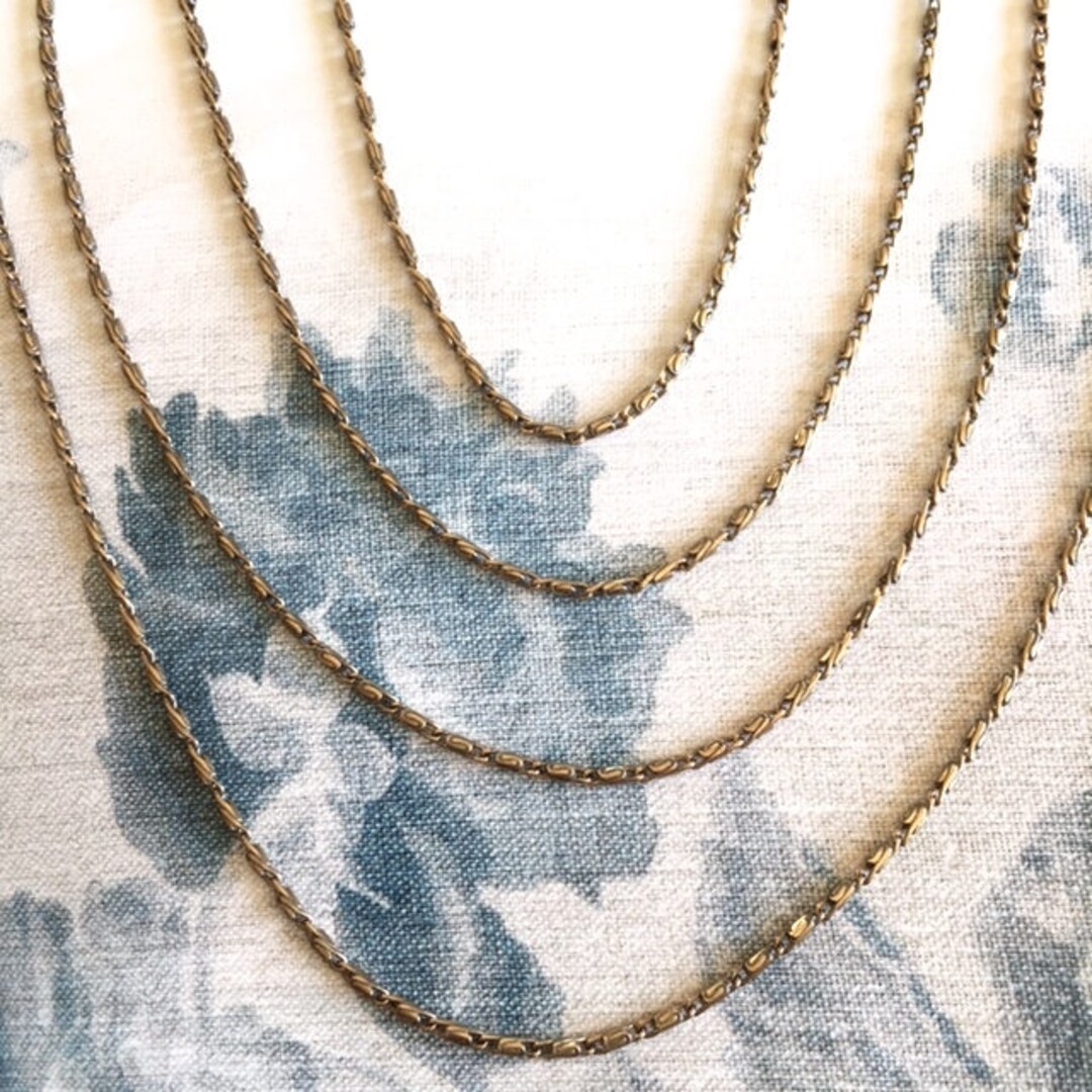Vintage Braided Bar Chain, Fancy Brass Chain, 1.4mm, 2FT - Etsy
