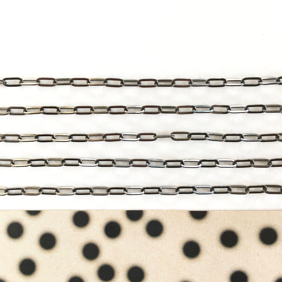 Tiny Long Cable Gunmetal Chain, Long Cable Chain, 5.4mm, 5ft - Etsy