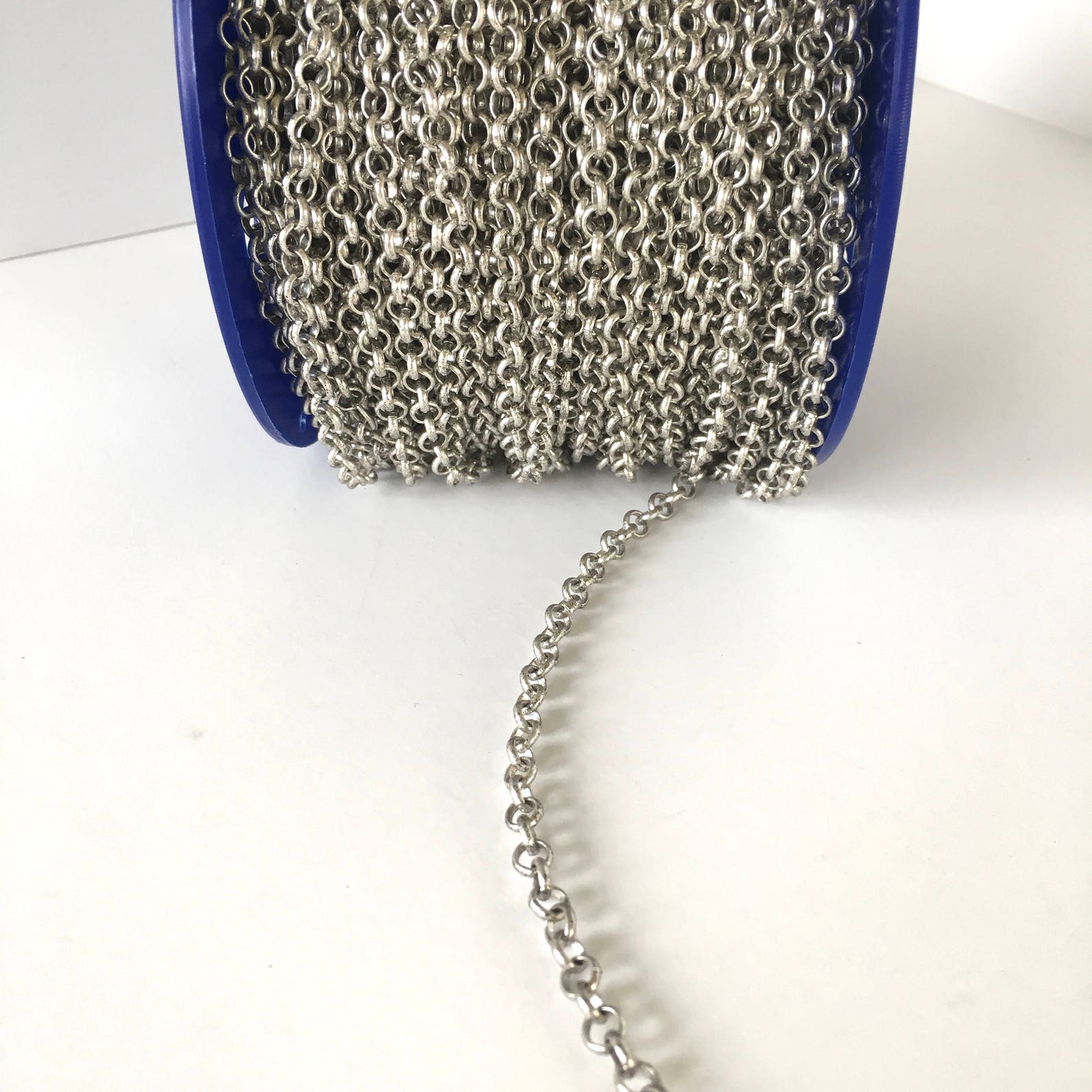 5mm Antique Silver Cable Chain Silver Ox Belcher Chain 5FT - Etsy