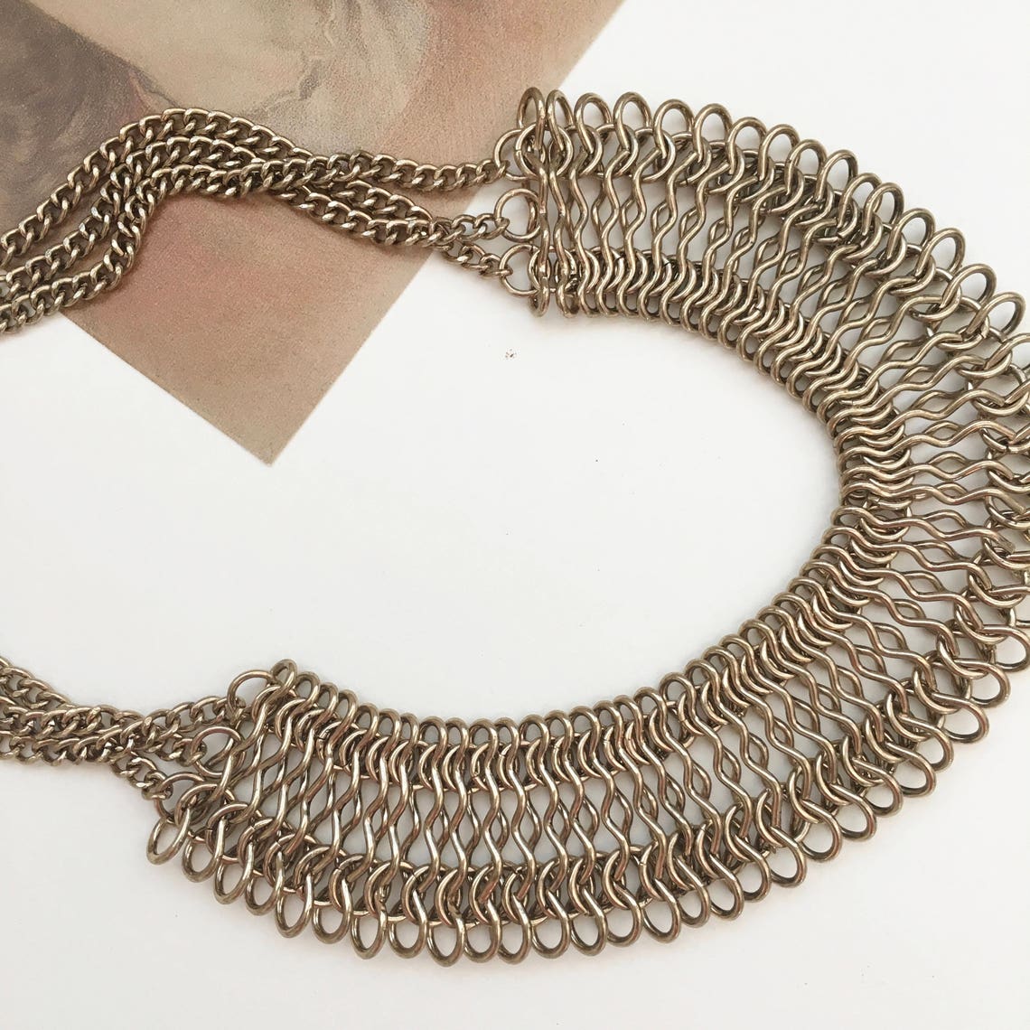 Vintage Russian Gold Mesh Collar Necklace 1PC | Etsy