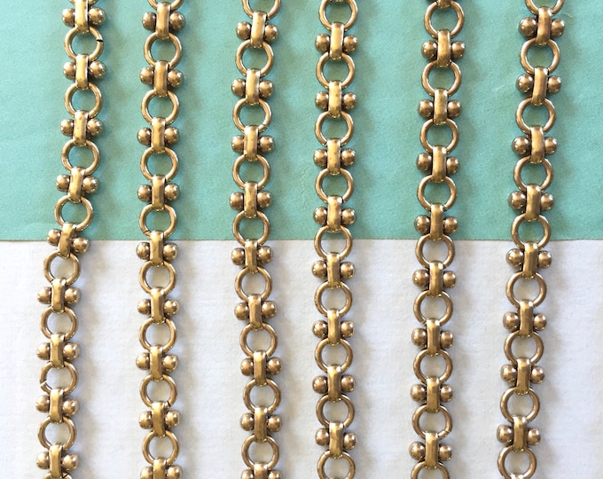 Vintage Bowdoin Chain, Fancy Brass Chain, Jewelry Making Chains, 7mm ...