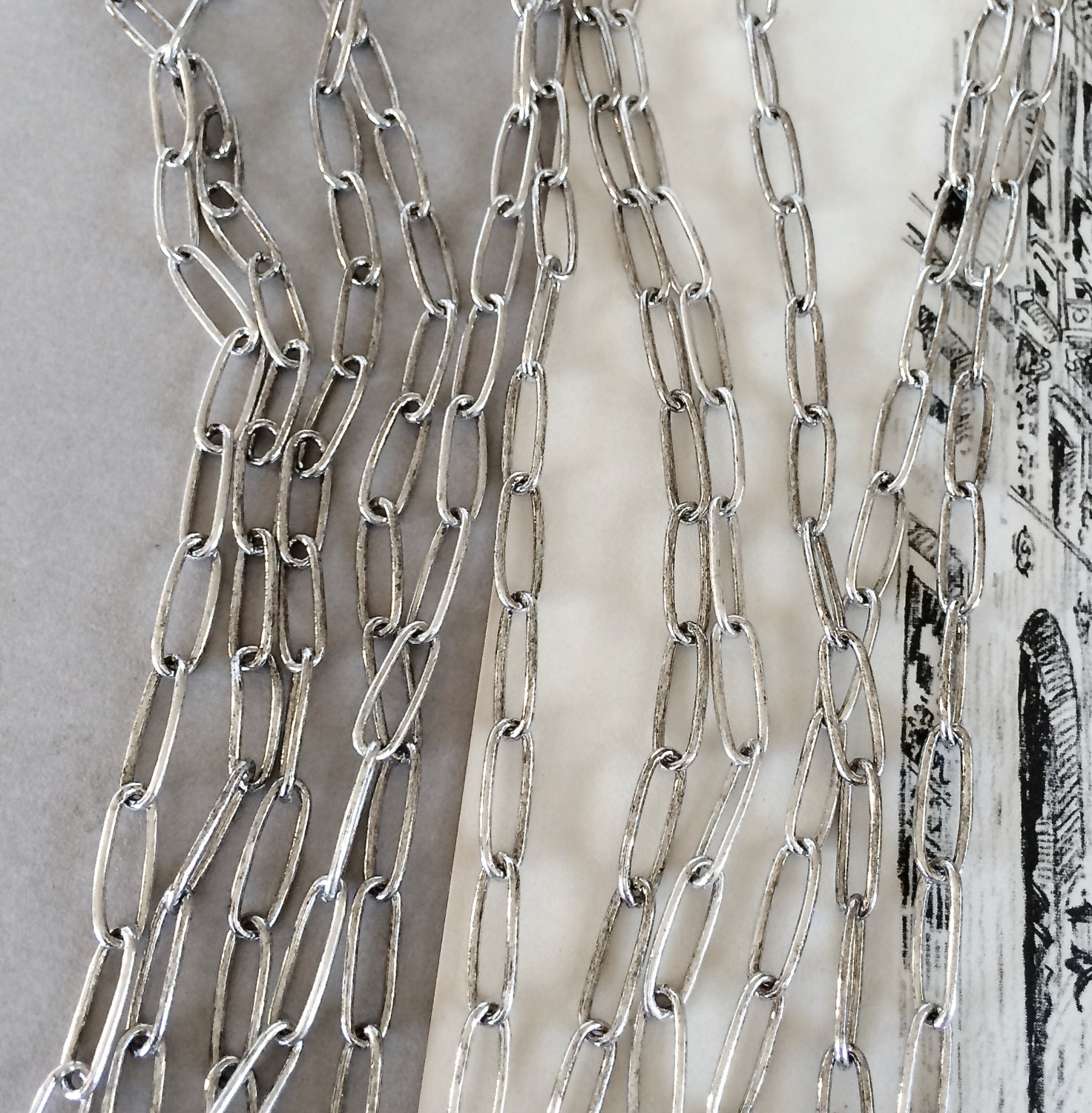 Long Silver Ox Chain Long Cable Chain 13mm 2.5FT | Etsy