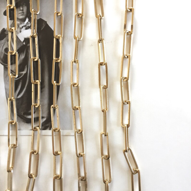 Square Paper Clip Chain Large Cable Chain XLG Brass Chain - Etsy