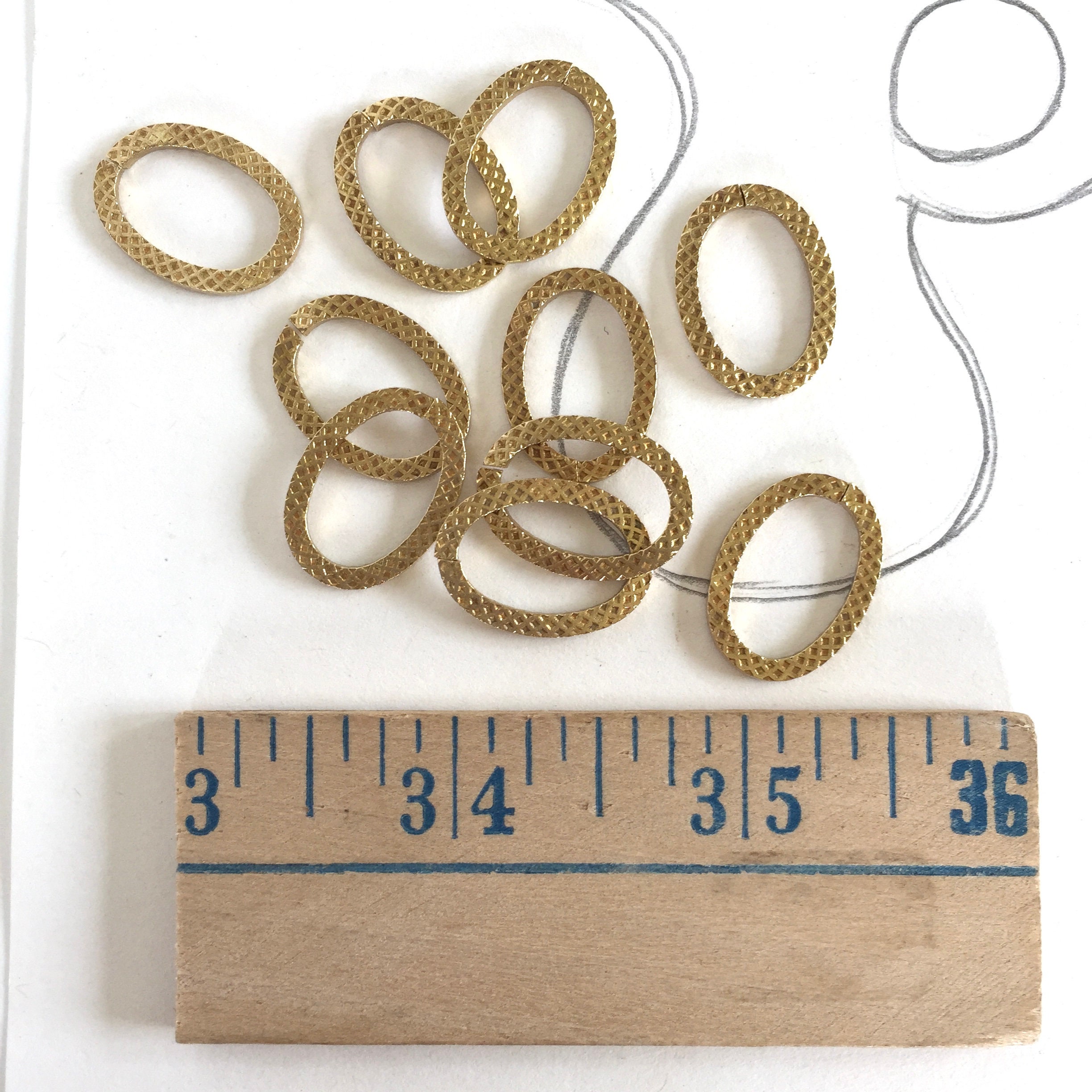 Large Textured Brass Oval Jump Rings, Fancy Jump Rings, 20mm, 20pcs - Etsy