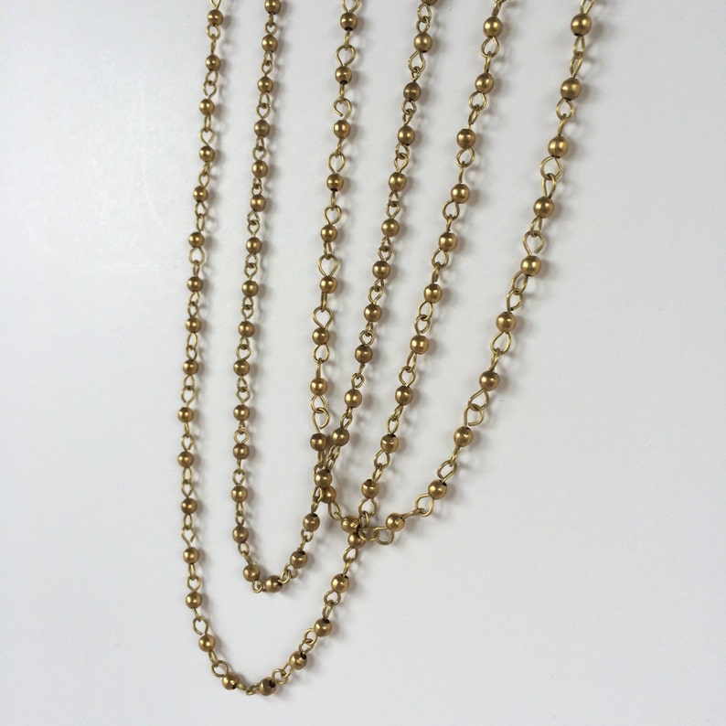 3mm Brass Bead Chain Brass Rosary Chain Tiny Bead Chain | Etsy