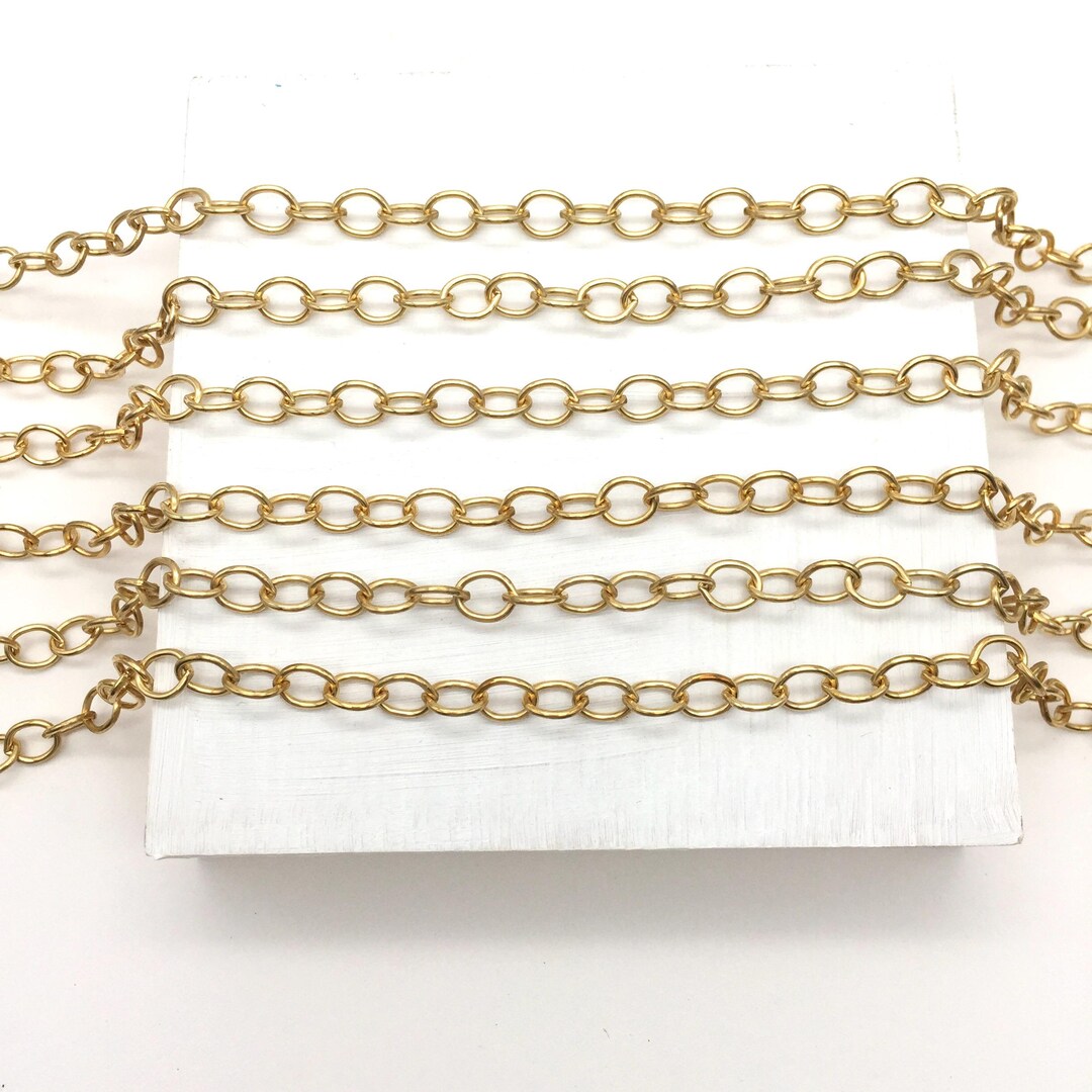 Pure Brass 6mm Cable Chain Unsoldered, 2FT, USA Made - Etsy