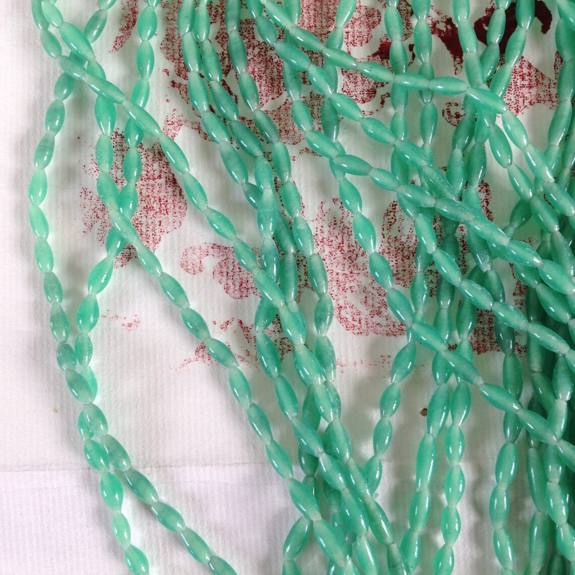 Vintage Mint Green Glass Beads Japan Rice Glass Beads 6x3mm - Etsy