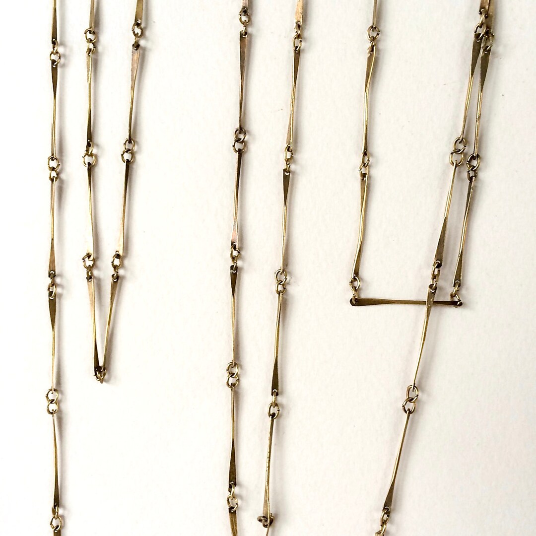 Vintage Bar Chain, Skinny Twist Bar Chain, Brass Ox Bar Chain, 2FT - Etsy