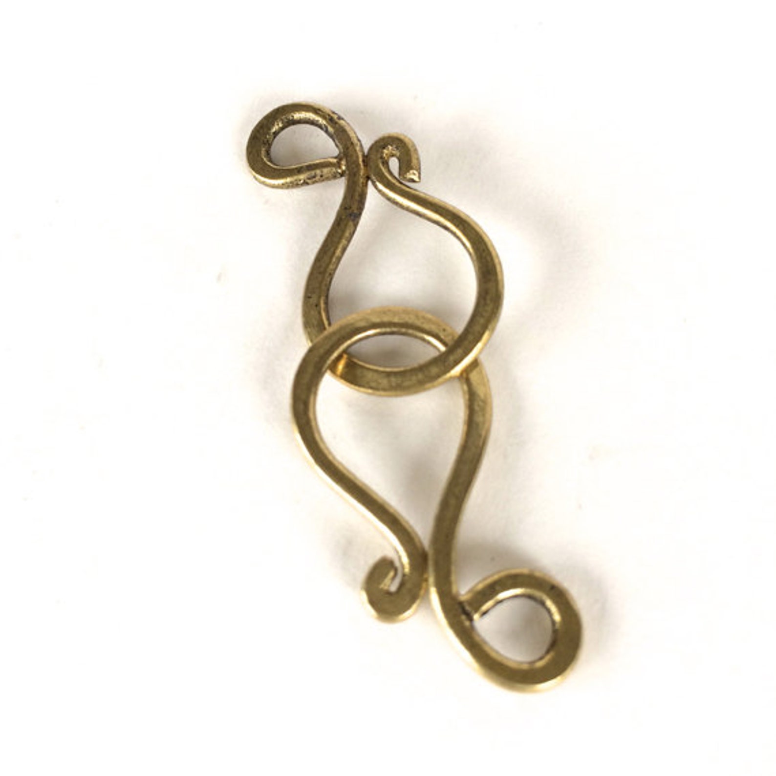Brass Ox S Hook, Shepard's Hook Clasp, Brass S Hook Clasp, 31mm, 4 Sets ...