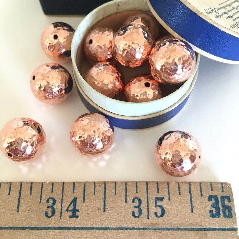 14mm Copper Bead Hammered Copper Beads 14mm 4pcs - Etsy