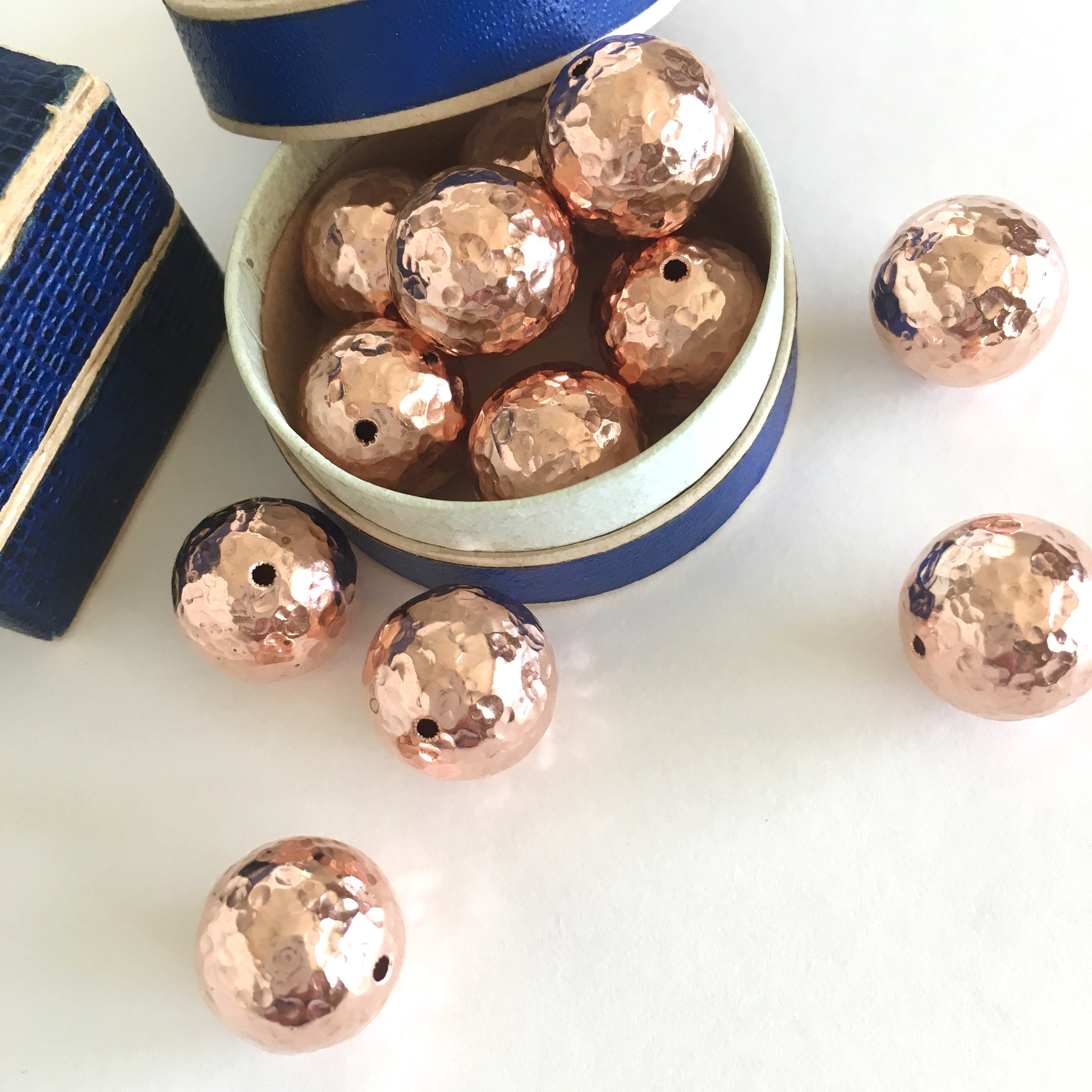 14mm Copper Bead Hammered Copper Beads 14mm 4pcs - Etsy