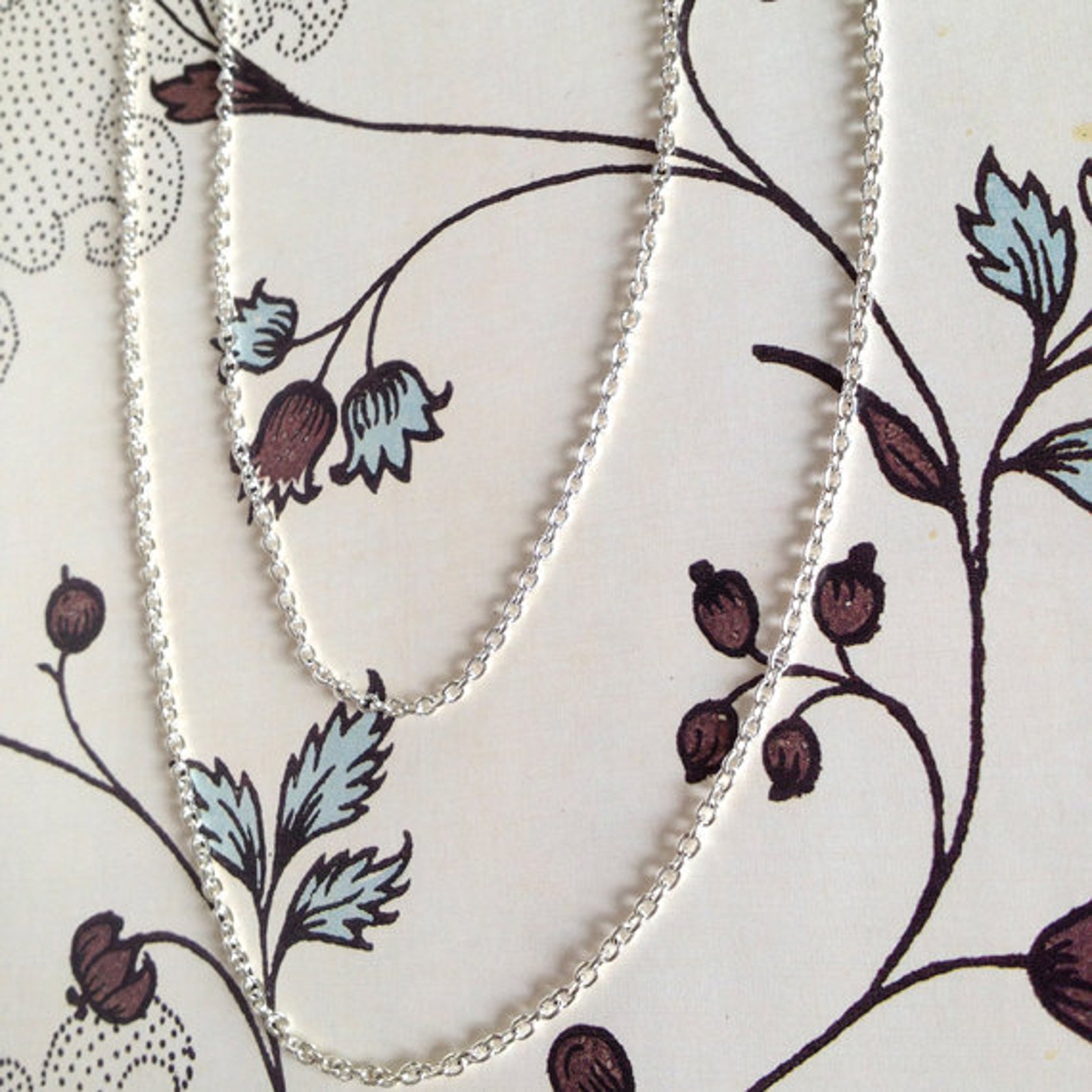 Tiny Cable Chain Silver Plate Chain Charm Necklace Chain - Etsy