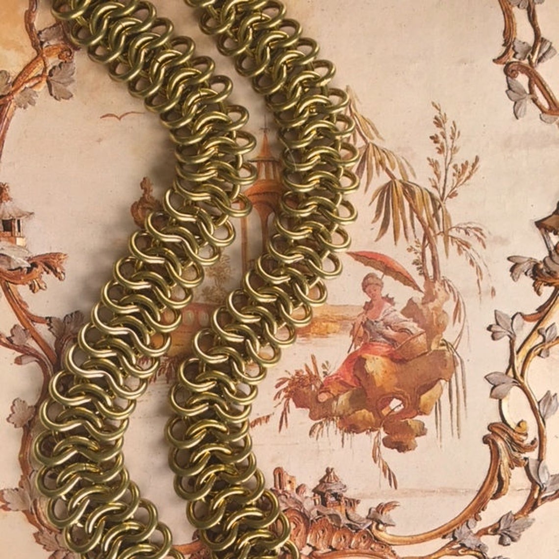 Vintage Braided Woven Brass Chain Fancy Chain 14mm 1FT | Etsy