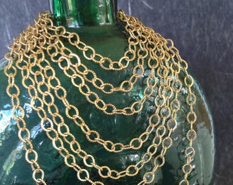 Oval Soldered Textured faceted Cable Chain Raw Brass 3.2mm - Etsy