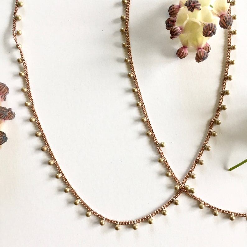 Tiny Dot Brass Chain Necklace, 2PCS - Etsy
