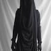 Men’s Gothic Cyberpunk Hooded Duster Coat – Black Cotton Sleeveless ...