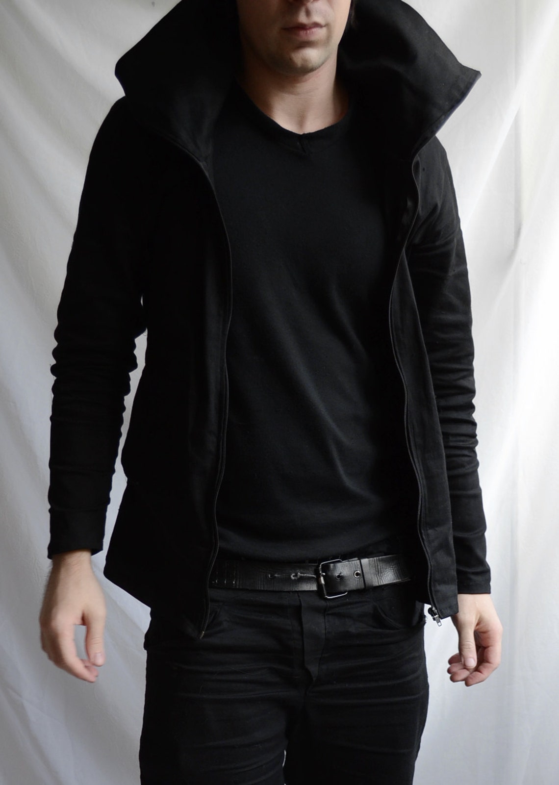 Fashion Ninja Jacket Tags Minimalist Mens Black Dark Noir - Etsy