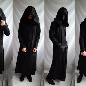 Darkside Overcoat ( Extra Large Hood Mens Black Dark Coat Overcoat ...