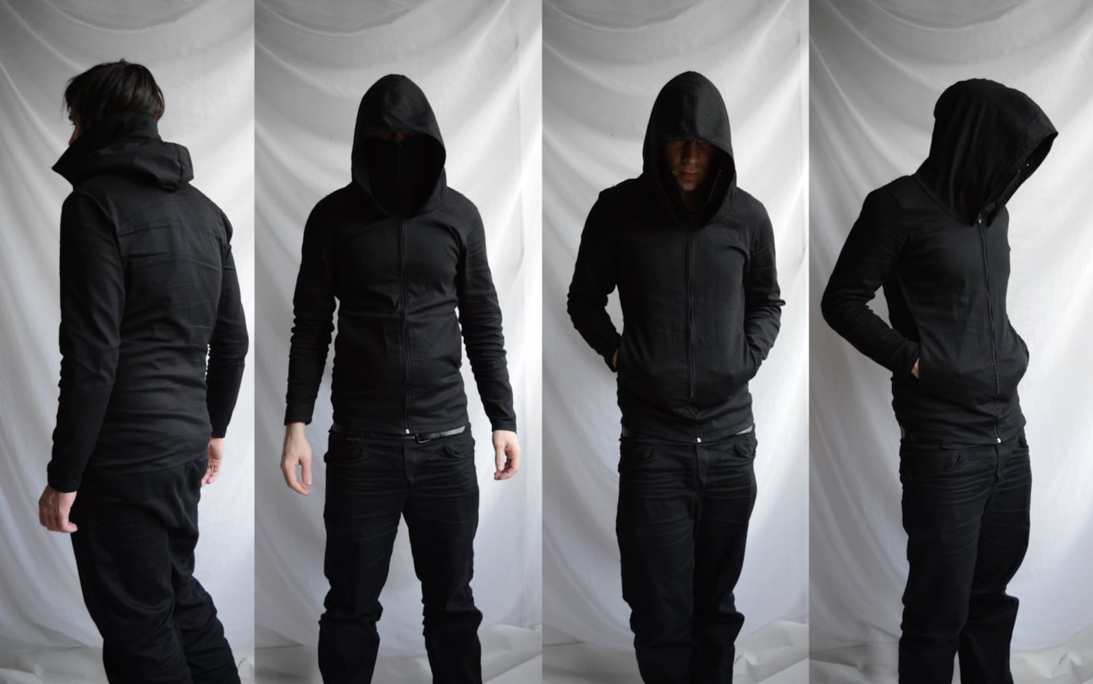 Fashion Ninja Jacket Tags Minimalist Mens Black Dark Noir - Etsy