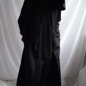 Darkside Overcoat ( Extra Large Hood Mens Black Dark Coat Overcoat ...