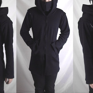 Shadow Hoodie ( Mens Dark Black Mask Hoodie Jacket Ninja Shinobi ...