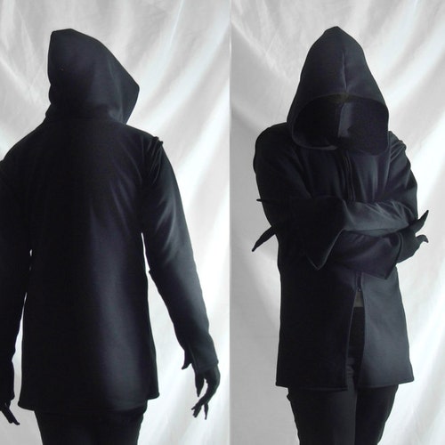 Shadow Hoodie Mens Dark Black Mask Hoodie Jacket Ninja - Etsy