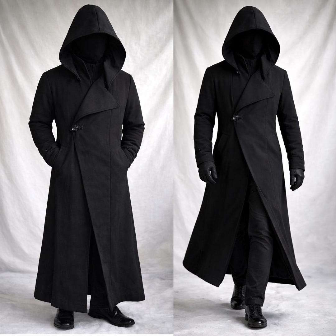Tarot Coat – Gothic Streetwear Hooded Coat – Occult Dark Minimalist ...