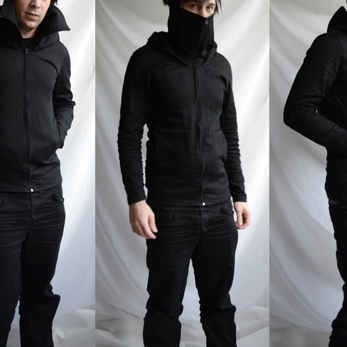 Fashion Ninja Jacket Tags Minimalist Mens Black Dark Noir - Etsy