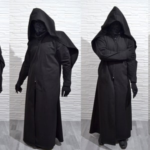 UNSAINT Coat ( Extra Large Hood Mens Black Magic Dark Wizard Longcoat ...