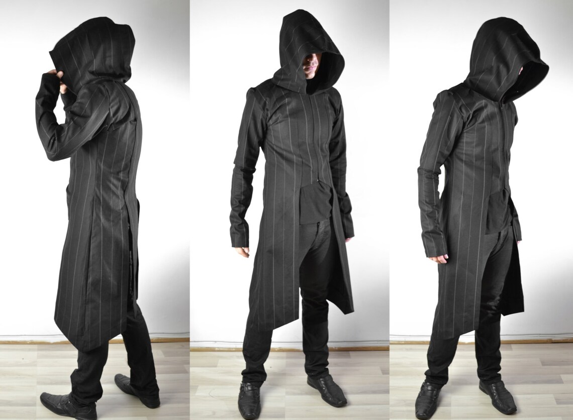Trident Trenchcoat ( Avant Garde Mens Coat With Hood ) - Etsy