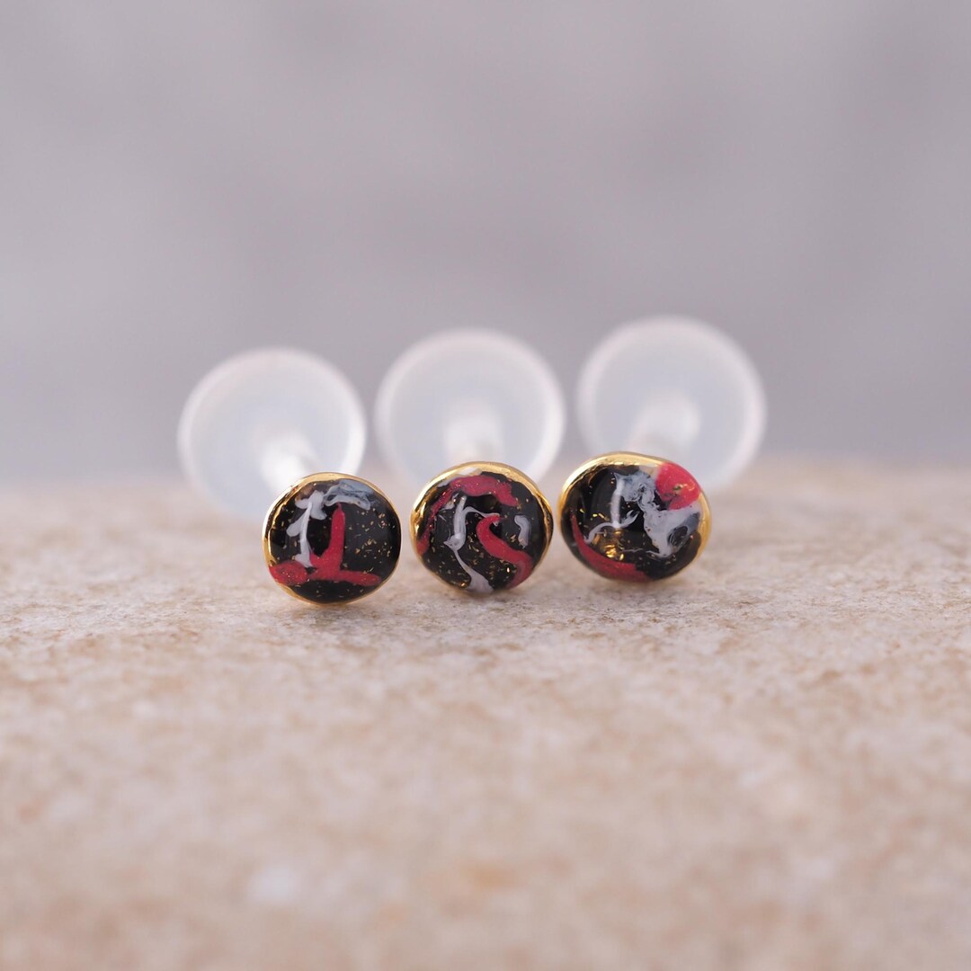 Flat Back Helix Conch Tragus 16 Gauge Labret Piercing - Etsy
