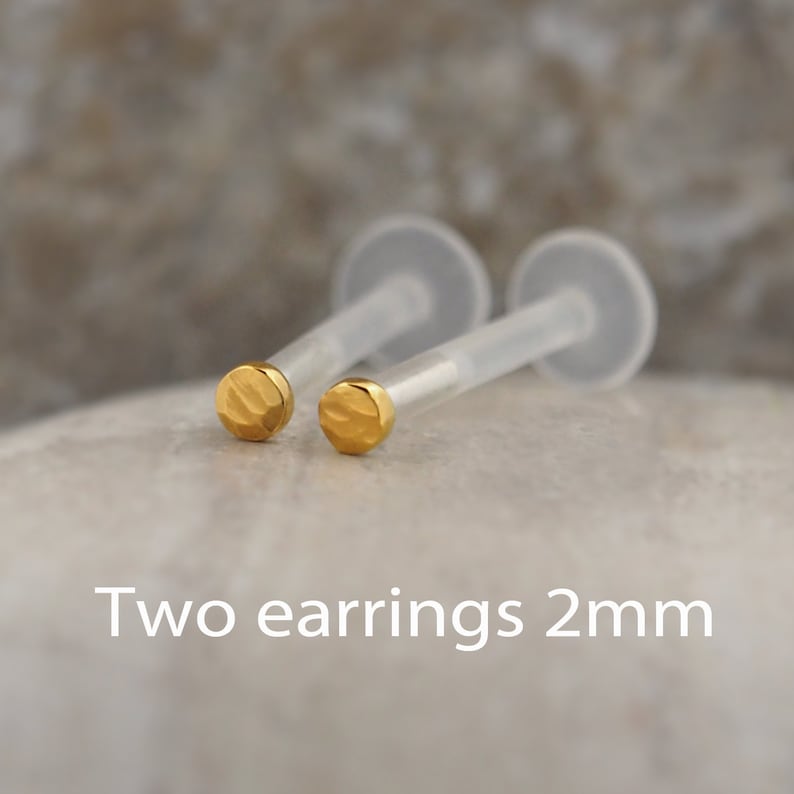 2pcs 3mm Push-in Bioflex Labret Lip Ring Ear Cartilage Tragus Piercing ...