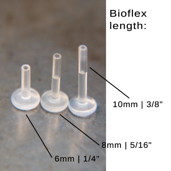 2pcs 3mm Push-in Bioflex Labret Lip Ring Ear Cartilage Tragus | Etsy