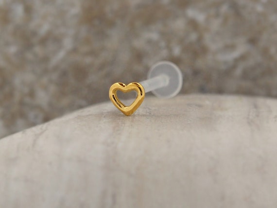 Tragus Earring Heart Labret Stud Bioflex Lip Piercing Ear Cartilage Tragus Earring Etsy