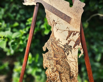 Handmade Wood Burning Pyrography Art With Varnish Wall - Etsy